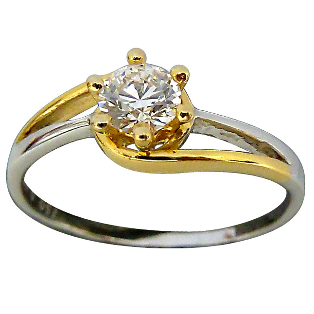 0.31ct Diamond Two Tone Solitaire Rings
