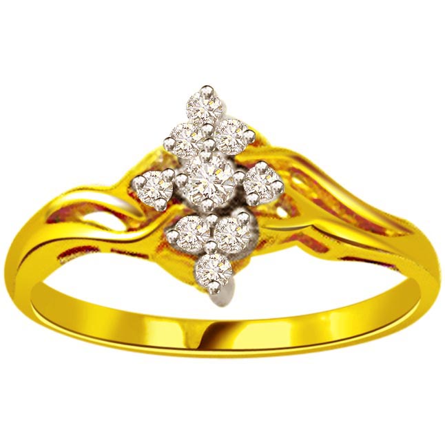 Floral Ring - Flower Shape Diamond Rings - Diamond Rings Online - Surat ...