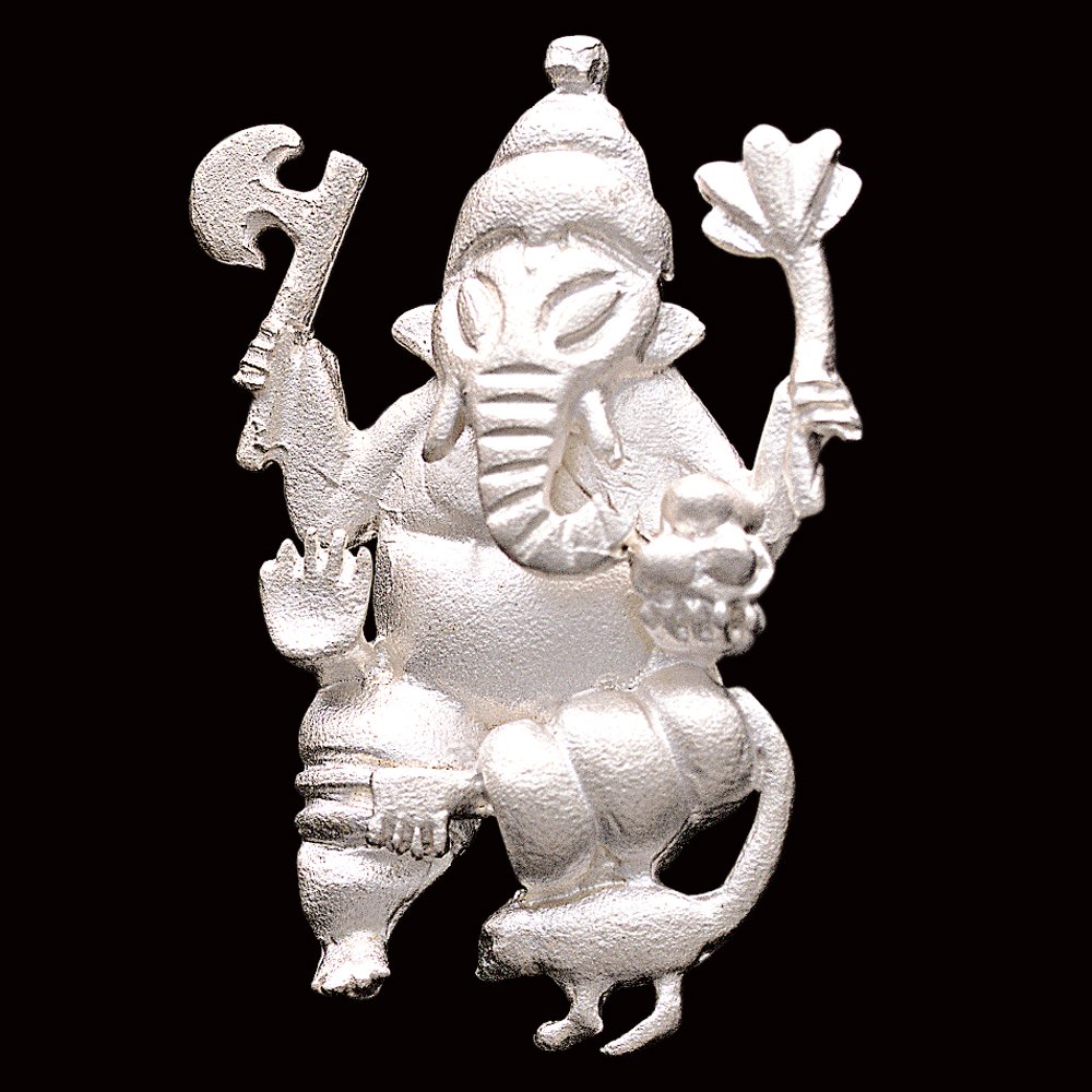 Small Ganesh Pendants -Religious Silver Pendants| Surat Diamond Jewelry