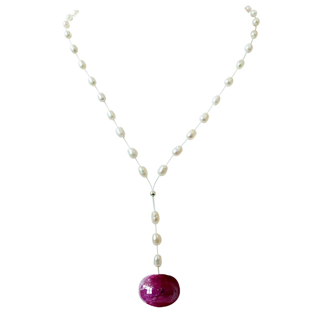 Ruby Pearl Necklace - Buy Pearls Necklace Online in India - Surat Diamond