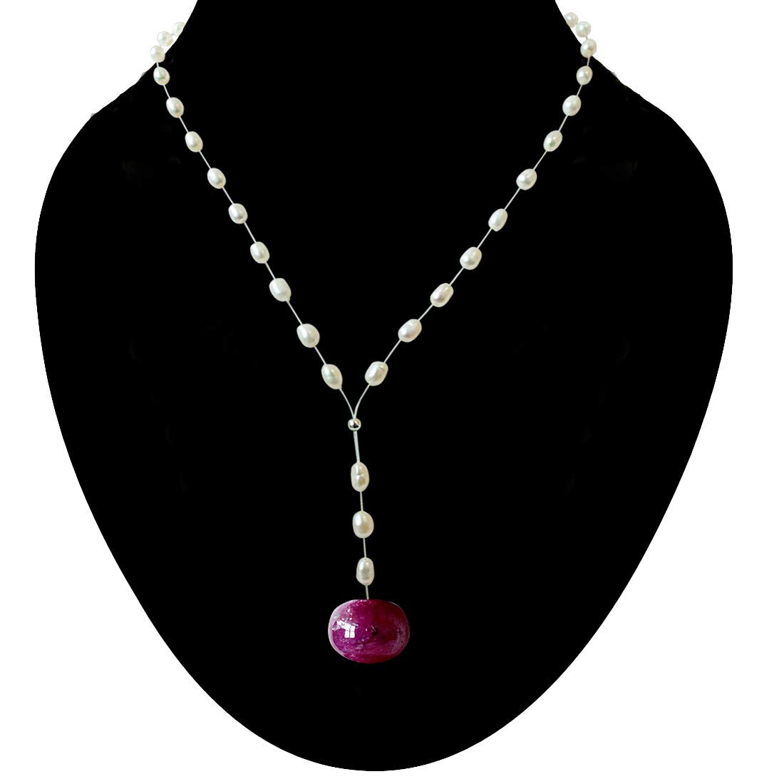 Ruby Pearl Necklaces -Pearl Necklaces| Surat Diamond Jewelry SN948