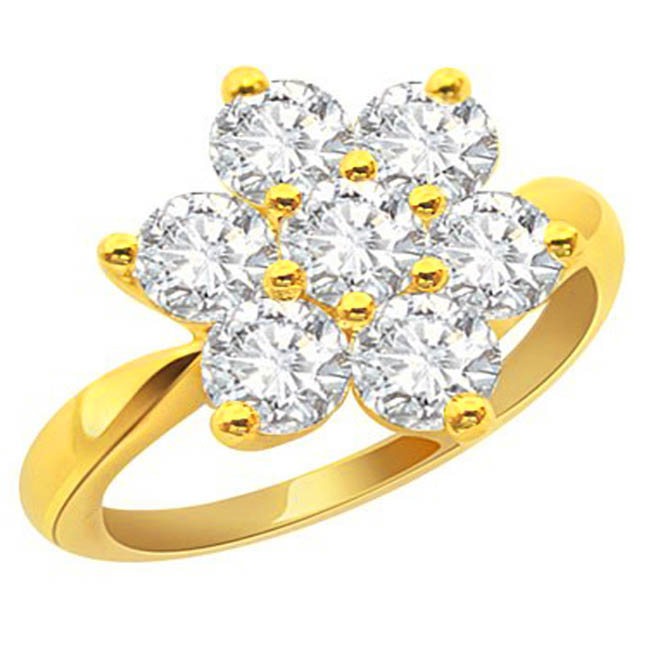 Floral Ring - Flower Shape Diamond Rings - Diamond Rings Online - Surat ...