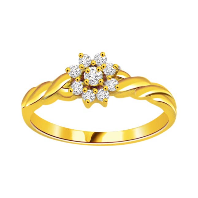Floral Ring - Flower Shape Diamond Rings - Diamond Rings Online - Surat ...