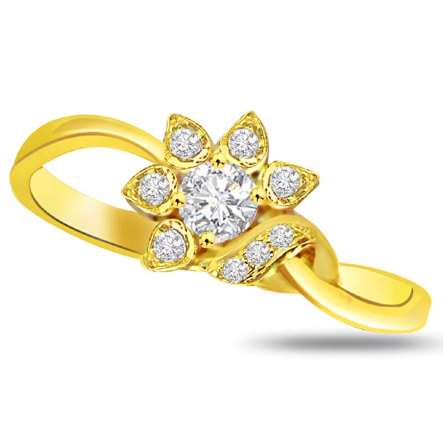 Floral Ring - Flower Shape Diamond Rings - Diamond Rings Online - Surat ...