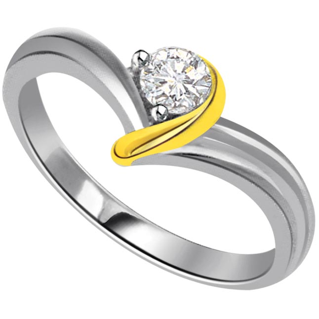 0.25ct Diamond Two Tone Solitaire Rings | Surat Diamond Jewelry