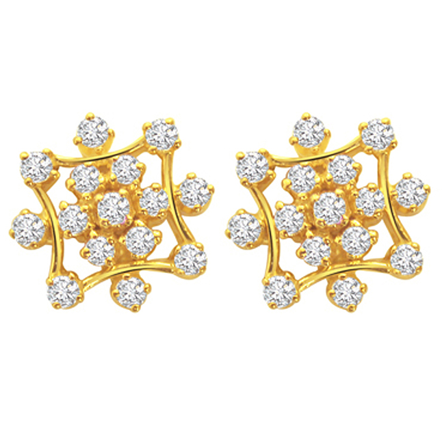 Twinkle Star Diamond Earrings ER -22 -| Surat Diamond Jewelry